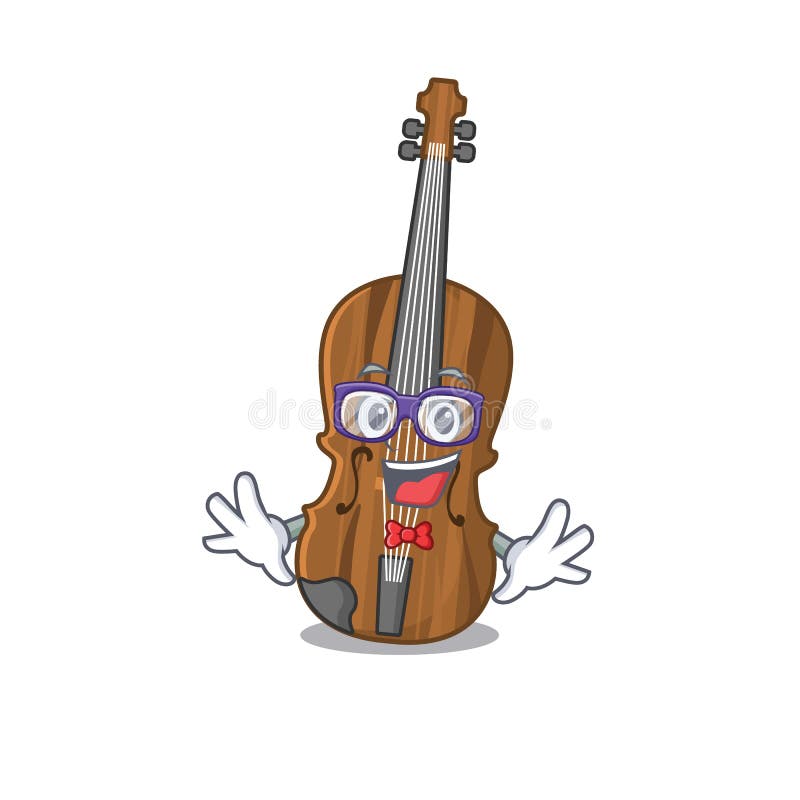 Cartoon Character of Geek Violin in Design Stock Vector - Illustration ...