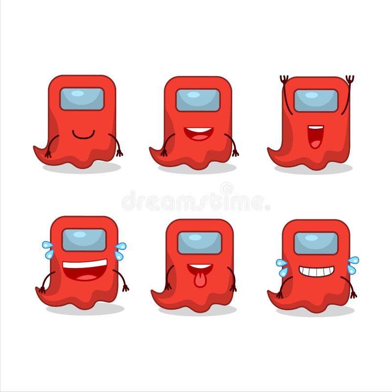 Cartoon Character of Ghost among Us Red with Smile Expression Stock ...