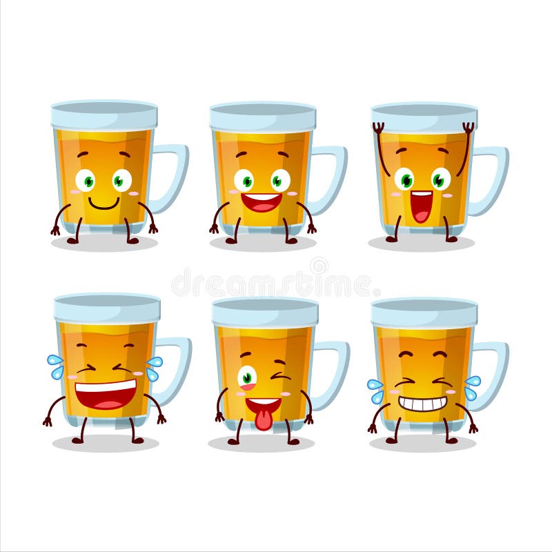 Cartoon Character of Glass of Tea with Smile Expression Stock Vector ...