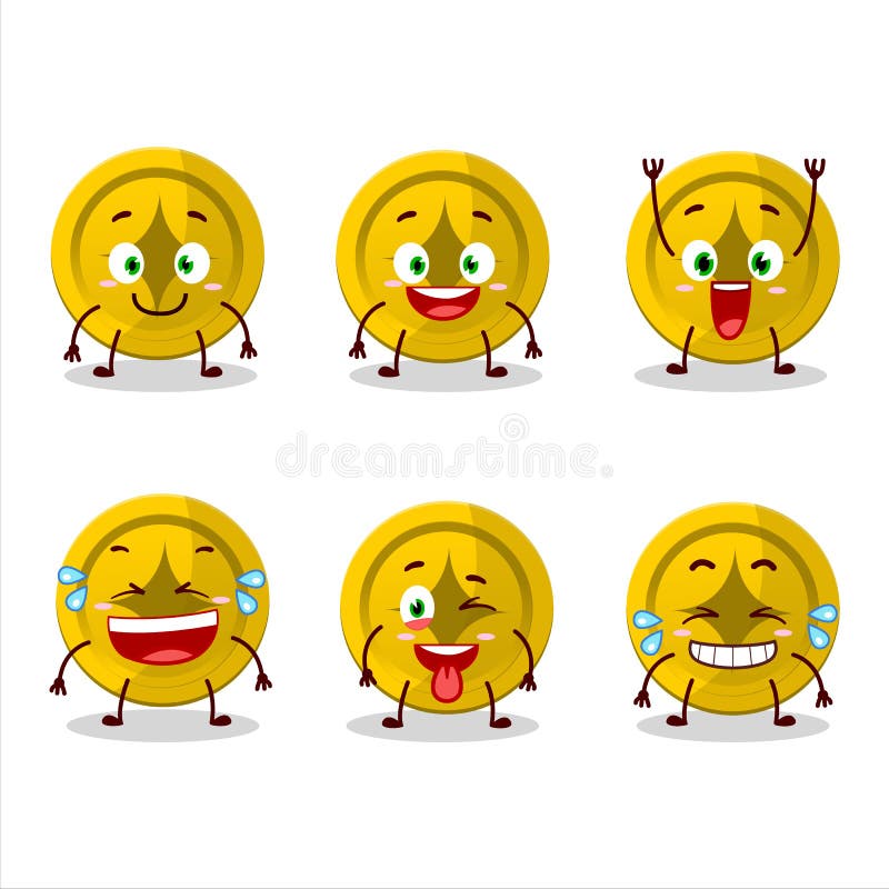 Cartoon Character of Gold Coin with Smile Expression Stock Vector ...
