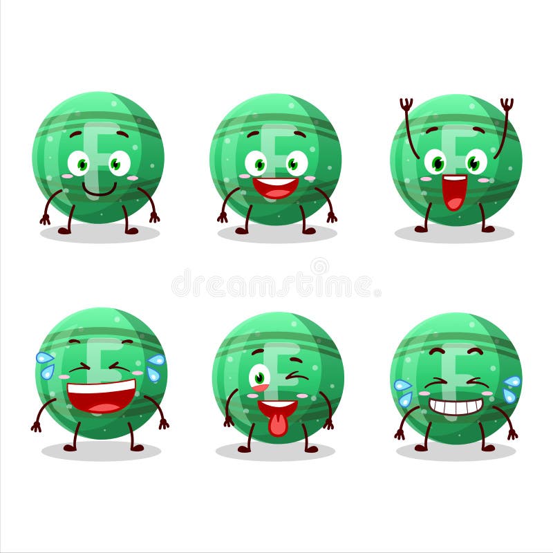 Cartoon Character of Green Gummy Candy F with Smile Expression Stock ...