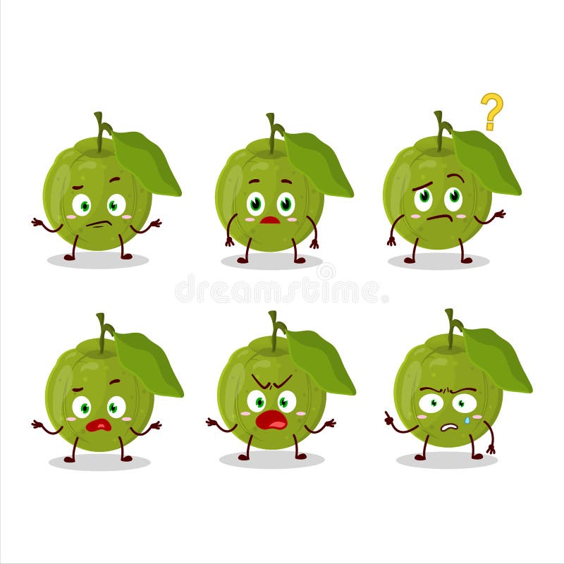 Cartoon Character of Guava Fruit with What Expression Stock Vector ...