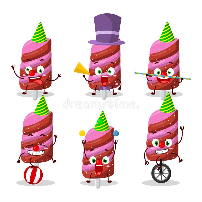 Cartoon Character of Gummy Candy Strawberry with Various Circus Shows ...