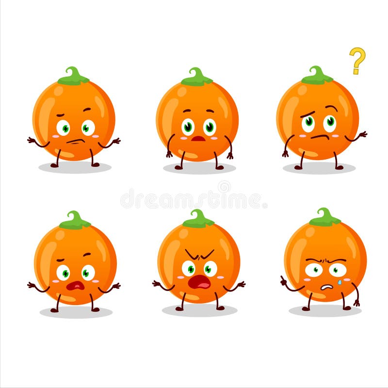 Cartoon Character of Halloween Orange Candy with What Expression Stock ...