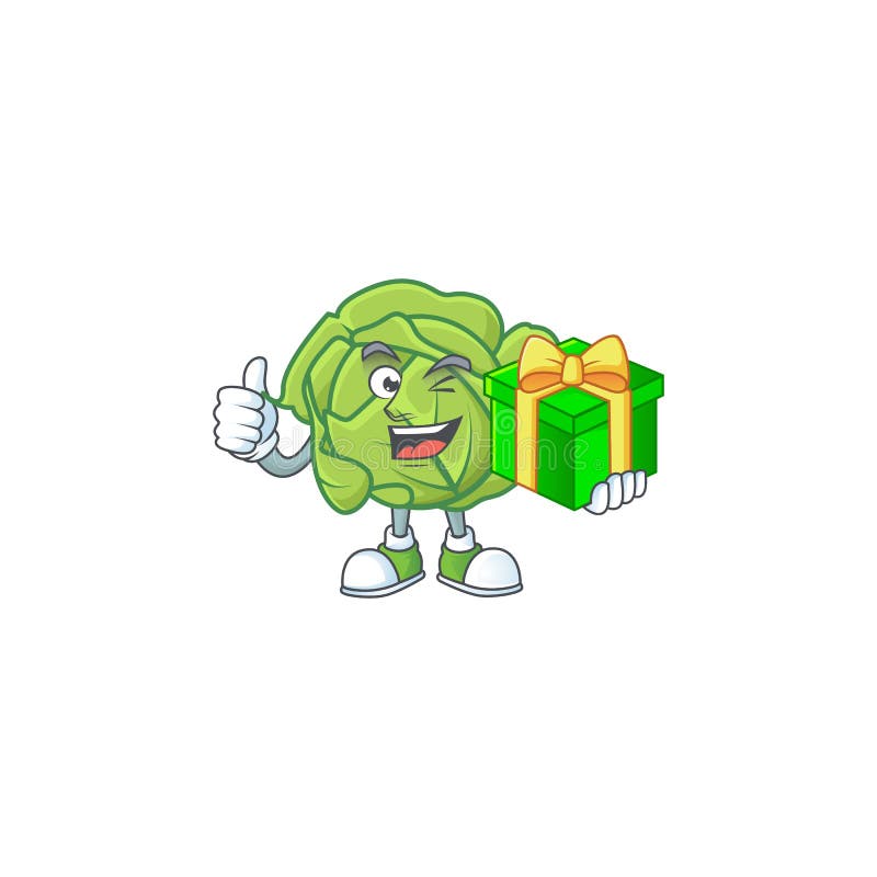Happy Cabbage Cartoon Character Mascot with Heart Stock Vector ...