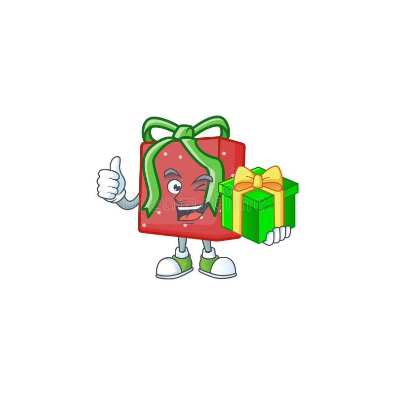 Cartoon Character of Happy Red Gift Box with Gift Box Stock Vector ...