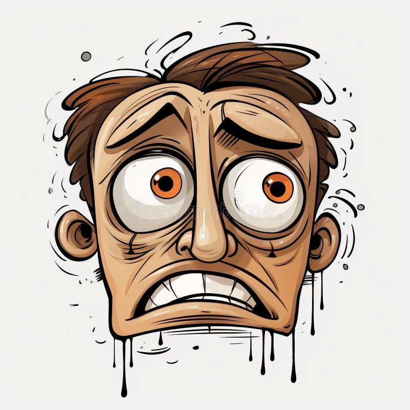 Cartoon Face of Rage: a Detailed and Grotesque Caricature in Realistic ...
