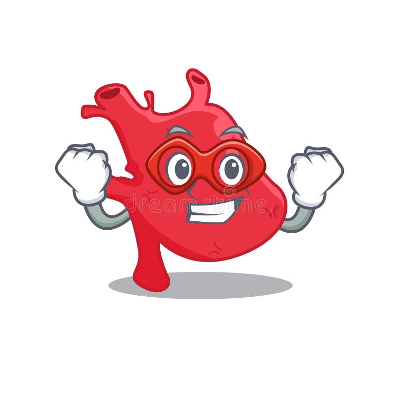 A Cartoon Character of Heart Performed As a Super Hero Stock Vector ...