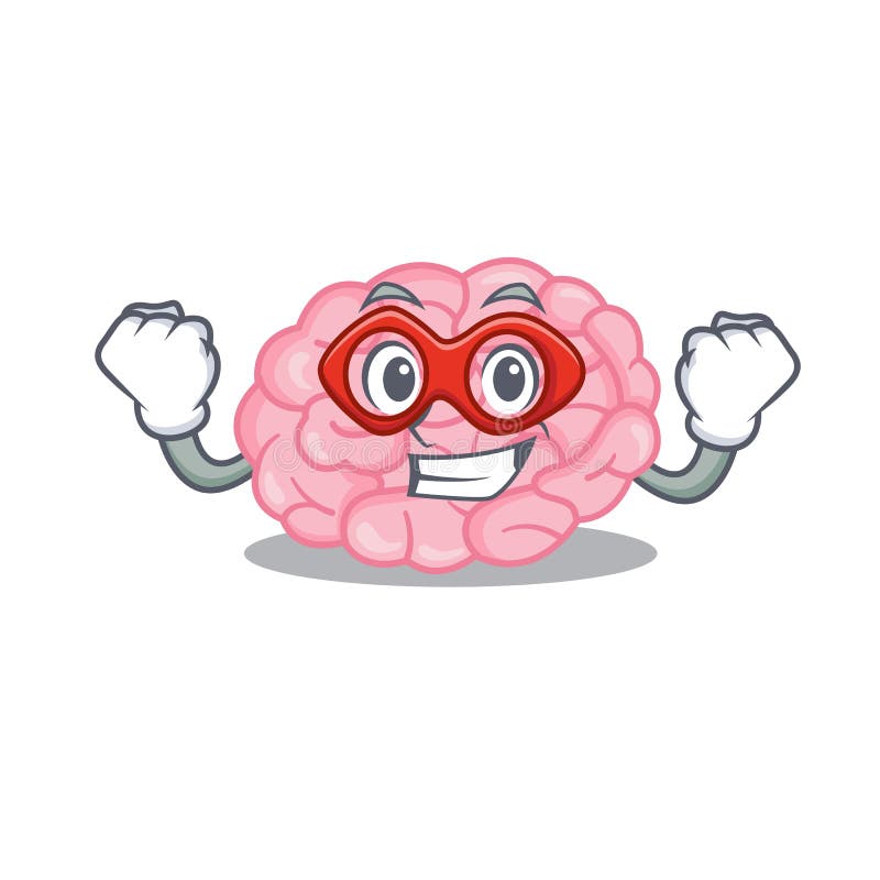 A Cartoon Character of Human Brain Performed As a Super Hero Stock ...