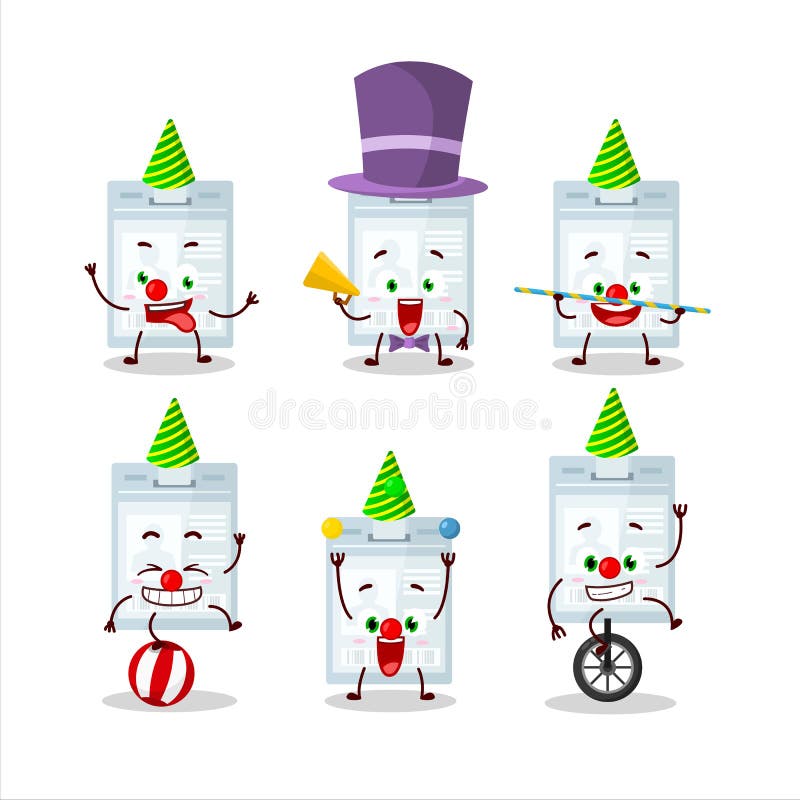 Cartoon Character of Id Card with Various Circus Shows Stock Vector ...