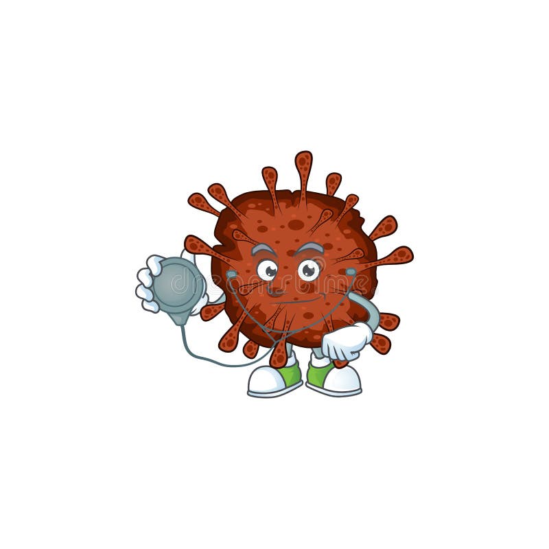 A Cartoon Character of Infection Coronavirus Doctor Using Tools Stock ...