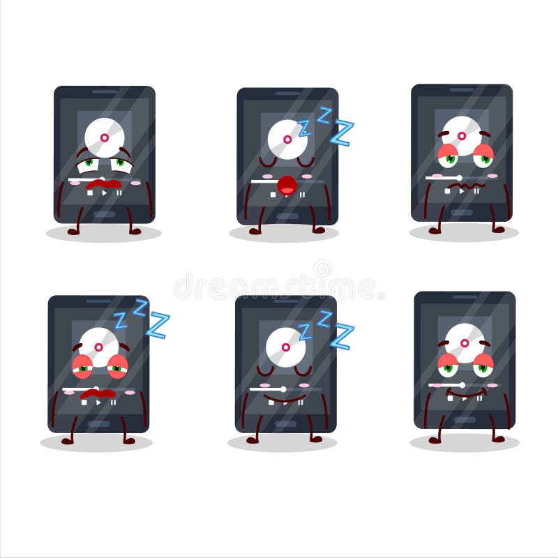 Ipod Music Cartoon Character with Various Types of Business Emoticons ...