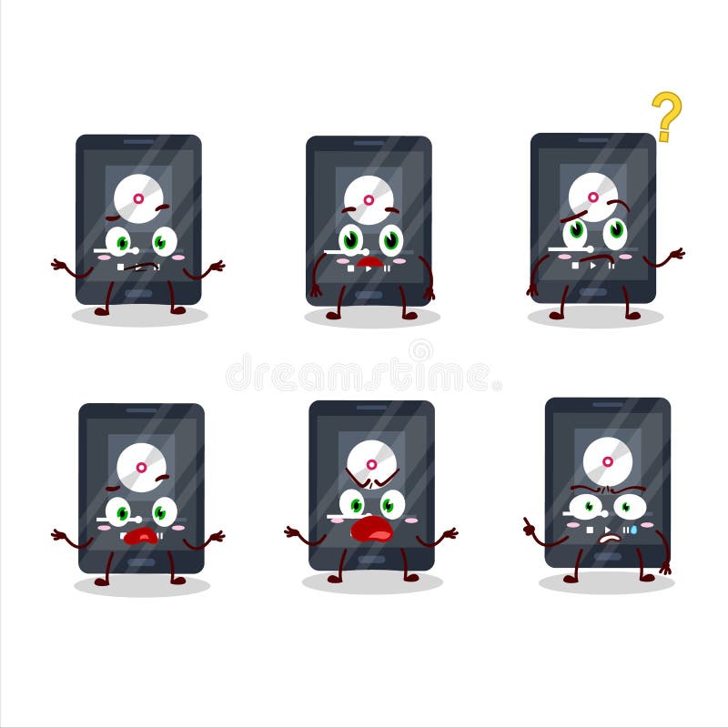 Ipod Music Cartoon Character with Various Types of Business Emoticons ...