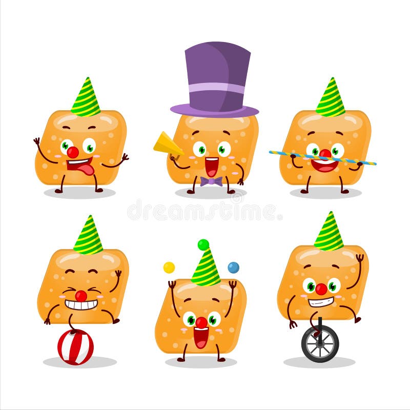 Cartoon Character of Jelly Sweets Candy Orange with Various Circus ...