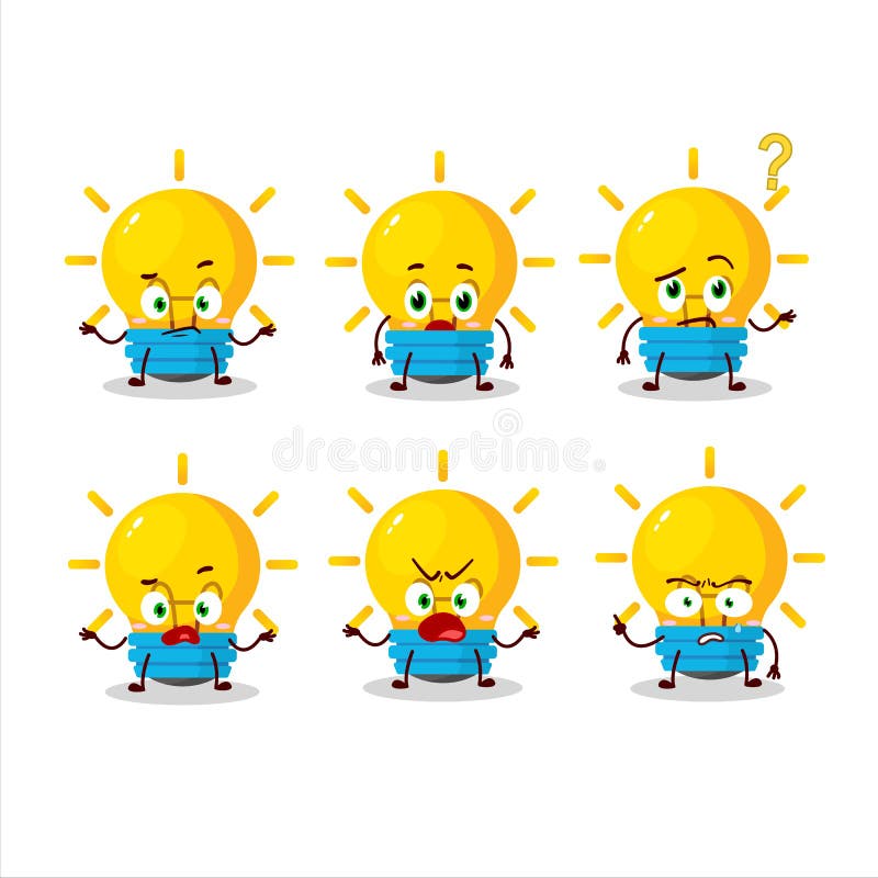Cartoon Character of Lamp Ideas with What Expression Stock Vector ...