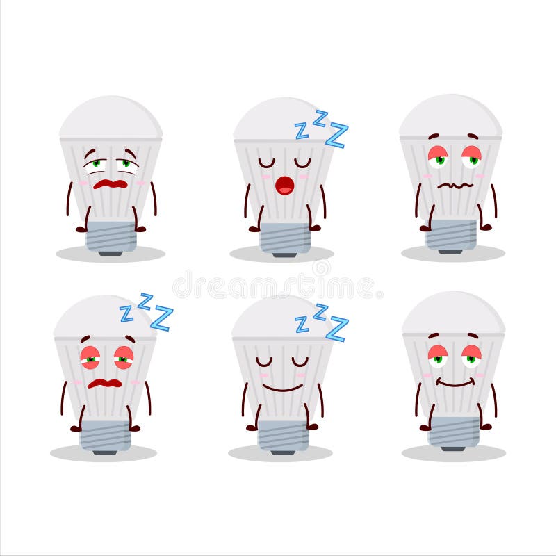 Cartoon Character of Led with Sleepy Expression Stock Vector ...