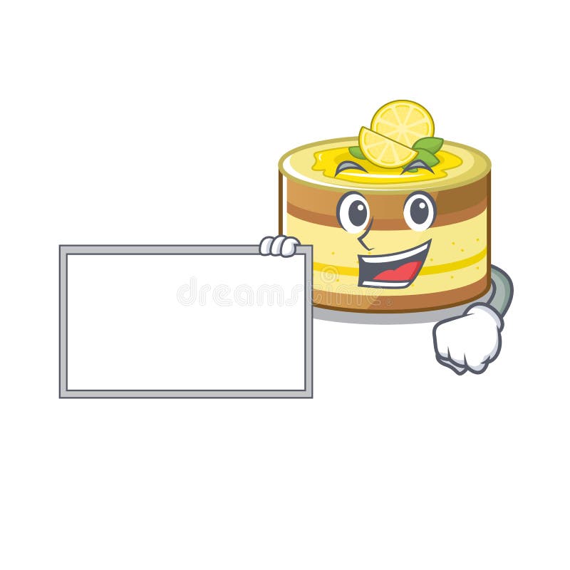 Cartoon Character of Lemon Cake Design Concept Bring a Board Stock ...
