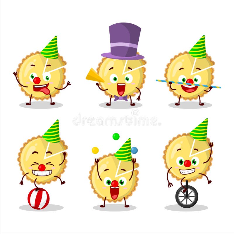 Cartoon Character of Lemon Tart with Various Circus Shows Stock Vector ...