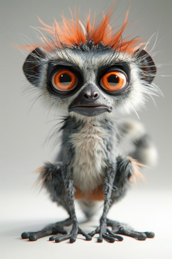 A Cartoon Character of a Lemur. 3d Illustration Stock Illustration ...