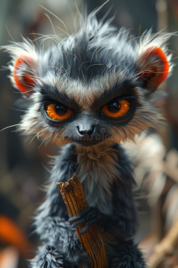 A Cartoon Character of a Lemur. 3d Illustration Stock Illustration ...