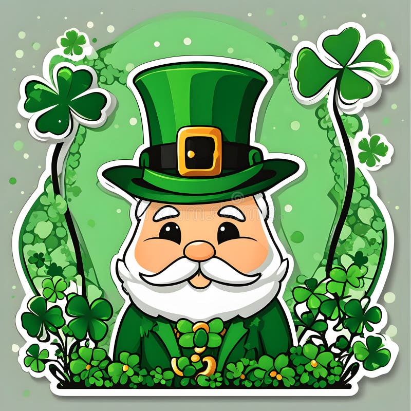 Cartoon Character Leprechaun On A Card For St Patrick S Day Stock