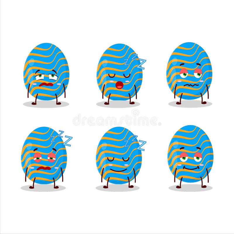 Cartoon Character of Light Blue Easter Egg with Sleepy Expression Stock ...