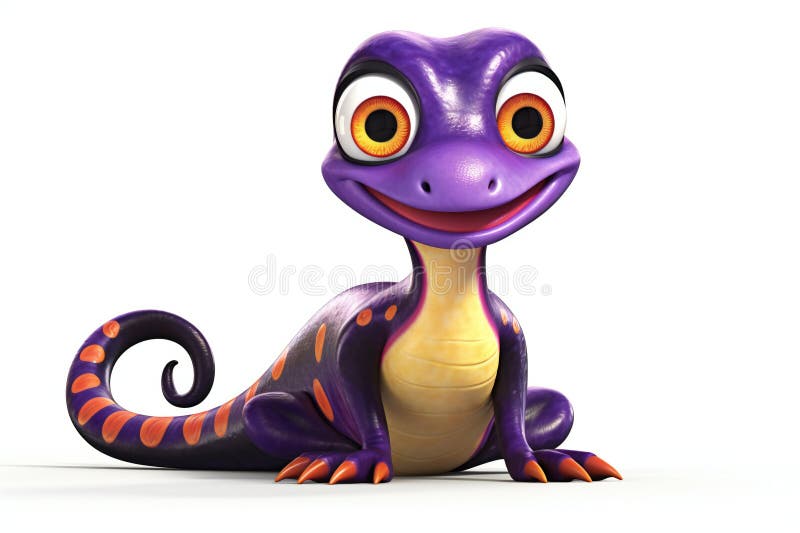 Cartoon Character of a Lizard with a Smiley Expression on His Face ...