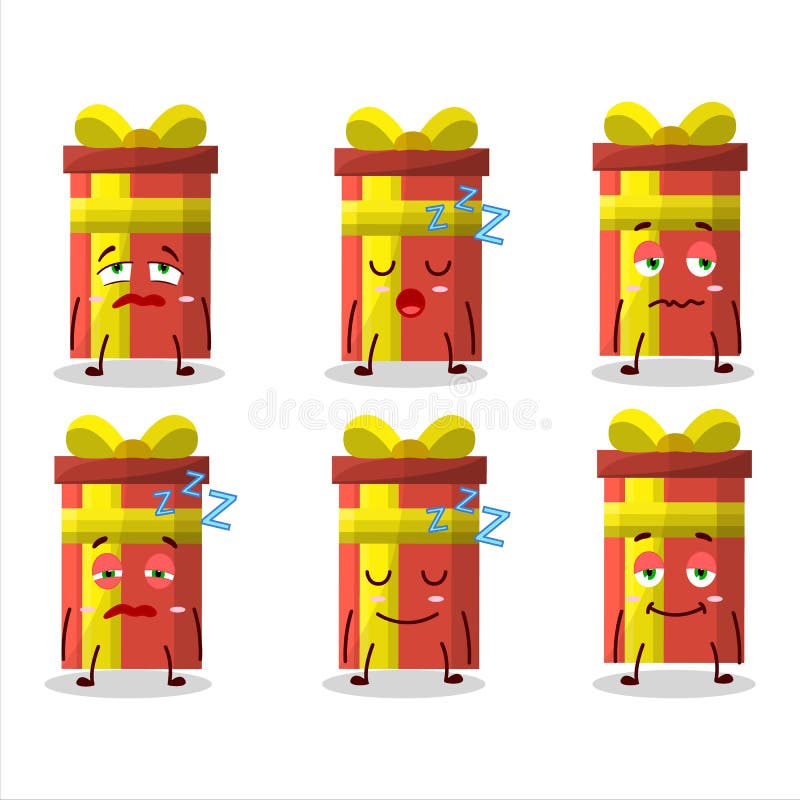 Cartoon Character of Long Gift Box with Sleepy Expression Stock Vector ...