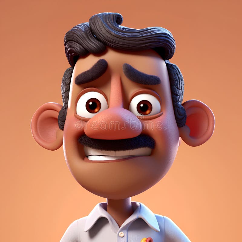 Cartoon Character of a Man with Expression of Shock and Amazement Stock ...