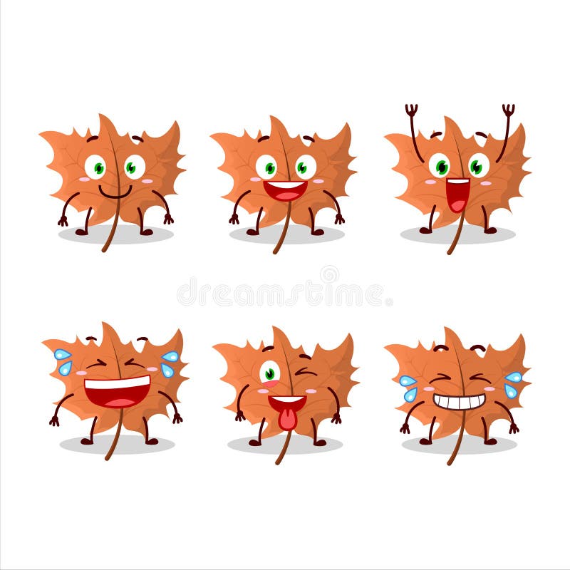 Cartoon Character of Maple Leaf with Smile Expression Stock Vector ...