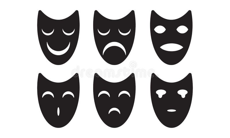 Cartoon Character Mark , Set of 6 Faces Stock Illustration ...