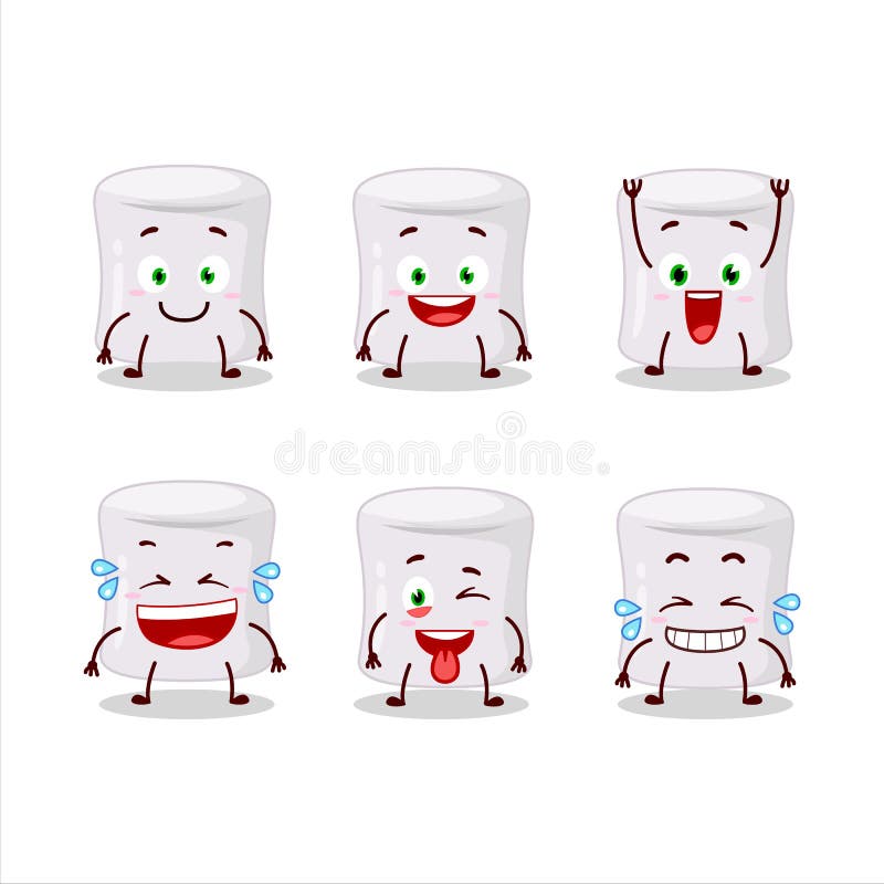 Cartoon Character of Marshmallow with Smile Expression Stock Vector ...