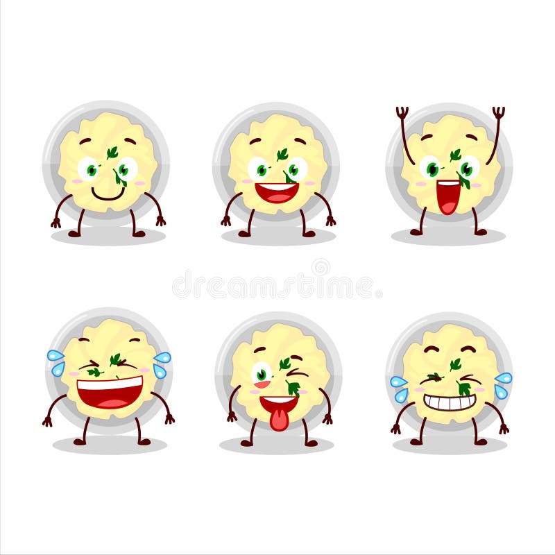 Cartoon Character of Mashed Potatoes with Smile Expression Stock Vector ...