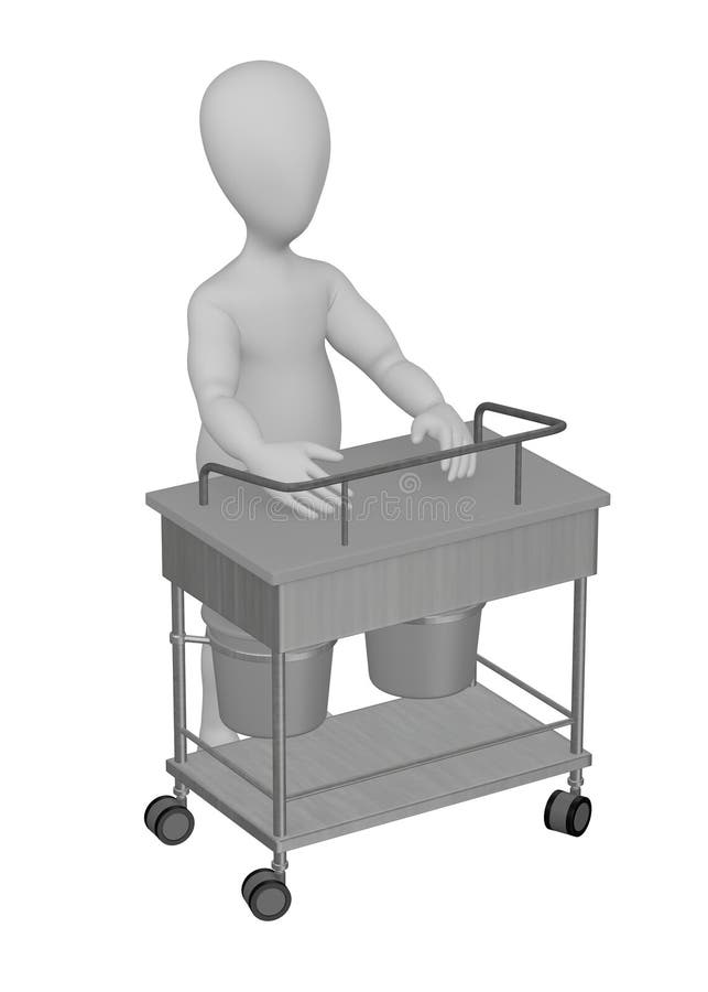 Cartoon Character with Medical Table - Cleaning Stock Illustration ...