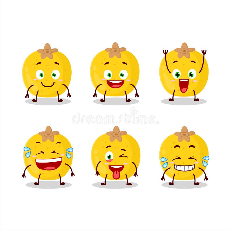 Nance Fruit Cartoon Character with Various Angry Expressions Stock ...