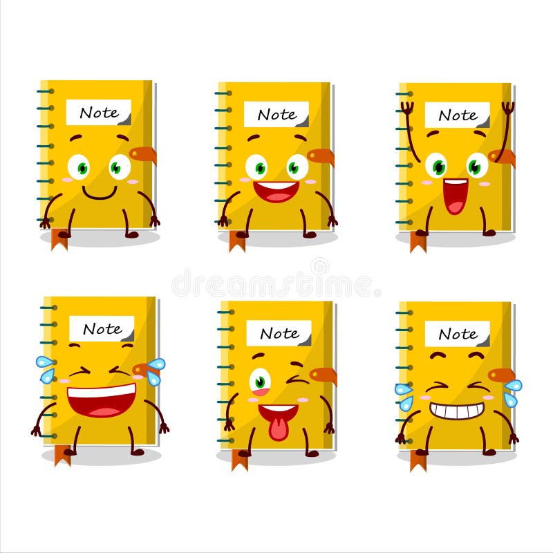Cartoon Character of Note Book with Smile Expression Stock Vector ...