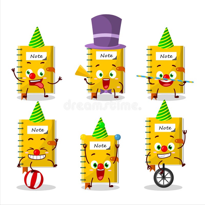 Cartoon Character of Note Book with Various Circus Shows Stock Vector ...