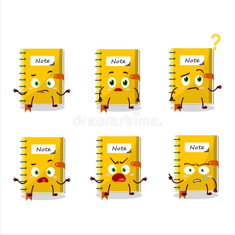 Cartoon Character of Note Book with What Expression Stock Vector ...
