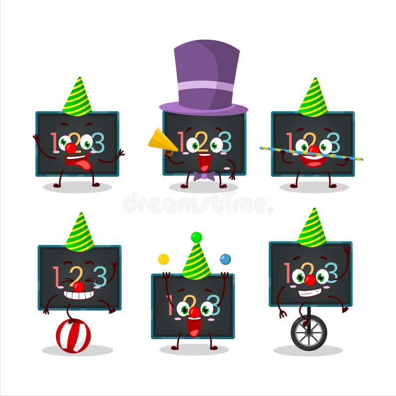 Cartoon Character of Numeric on Board with Various Circus Shows Stock ...