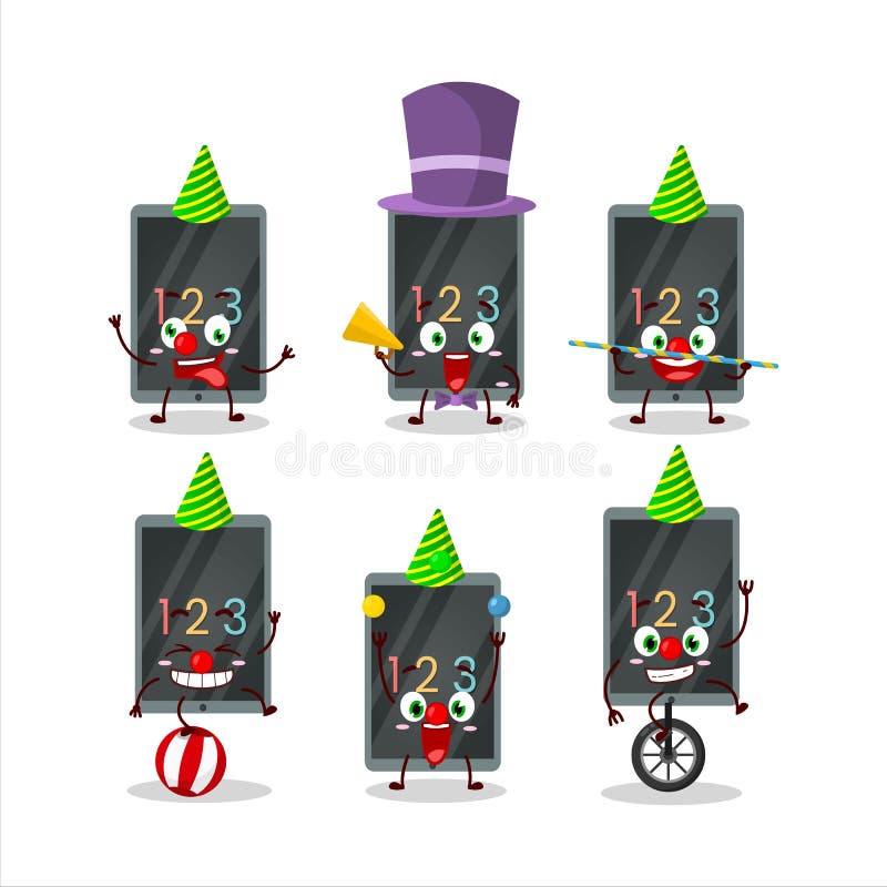 Cartoon Character of Numeric on Tablet with Various Circus Shows Stock ...