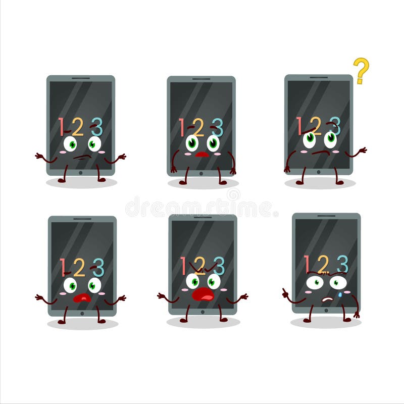 Cartoon Character of Numeric on Tablet with What Expression Stock ...