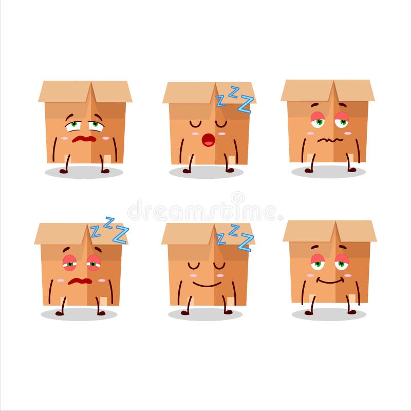 Office Boxes Cartoon Character with Love Cute Emoticon Stock Vector ...