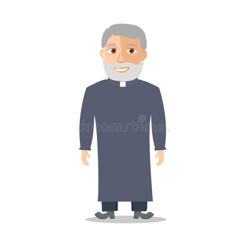 Cartoon Character Old Man Like a Priest. Vector Stock Vector ...