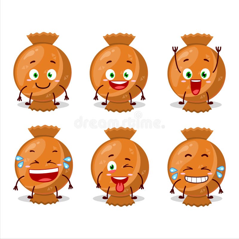 Cartoon Character of Orange Candy Wrap with Smile Expression Stock ...