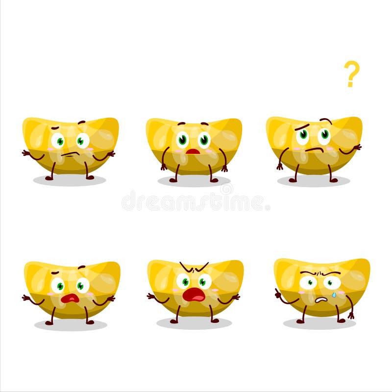 Cartoon Character of Orange Gummy Candy with What Expression Stock ...