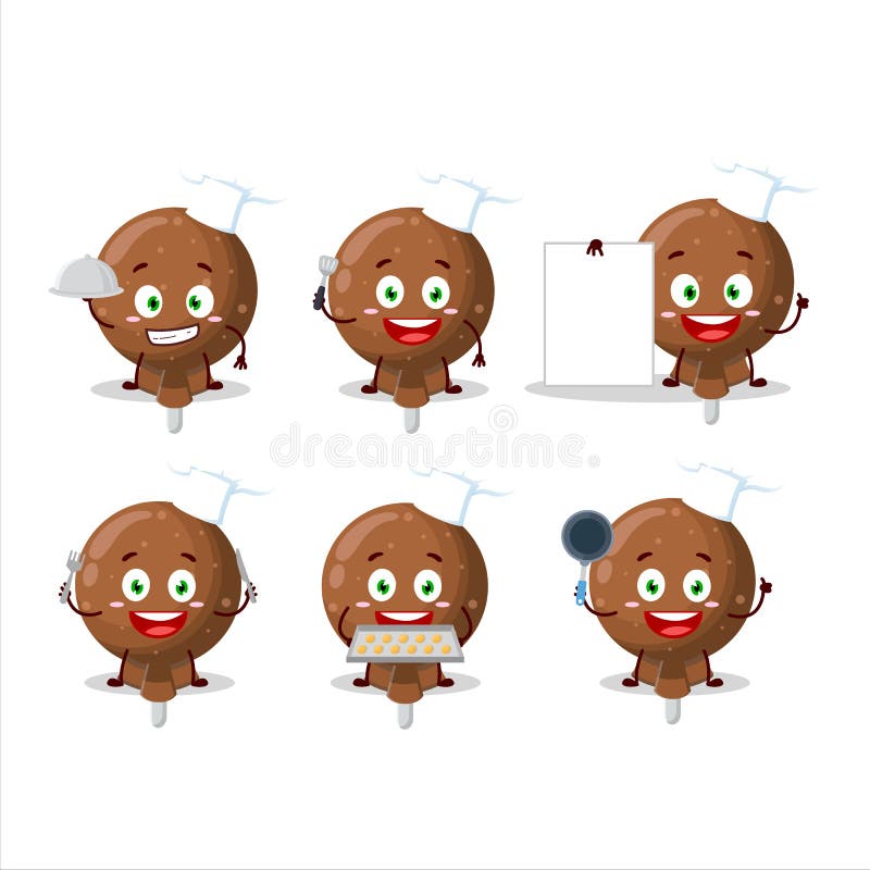 Cartoon Character of Orange Lolipop Wrapped with Various Chef Emoticons ... Cartoon Character of Orange Lolipop Wrapped with Various Chef Emoticons ...
