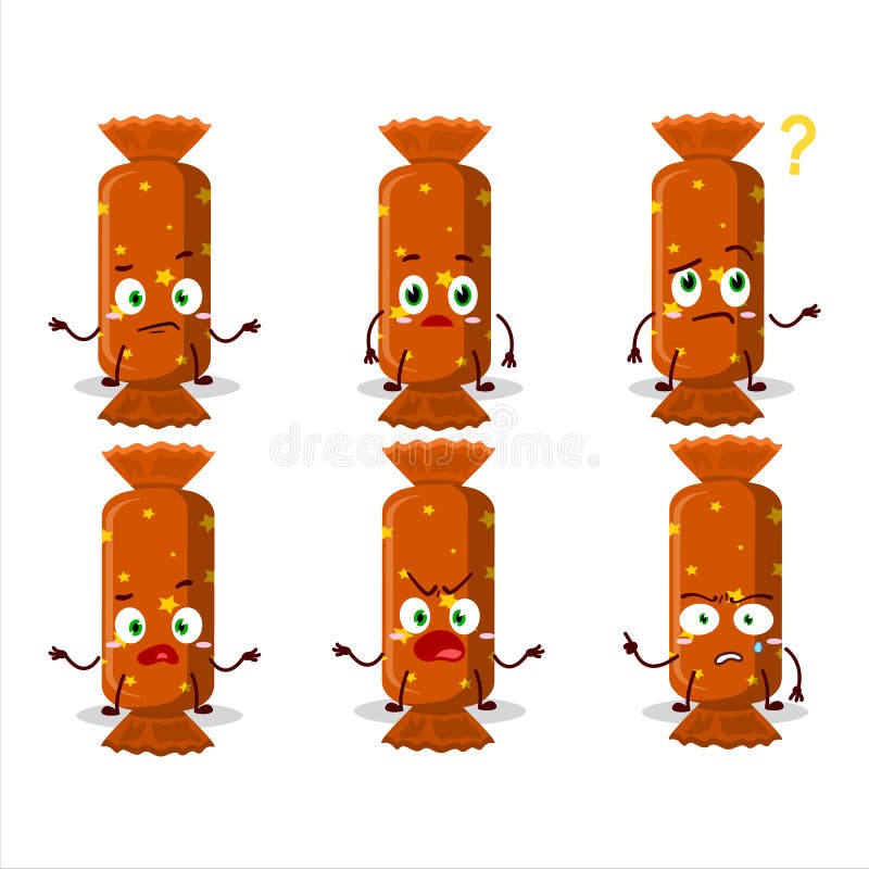 Cartoon Character of Orange Long Candy Package with What Expression ...