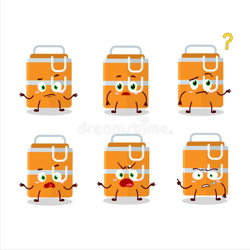 Cartoon Character of Orange Lunch Box with What Expression Stock Vector ...