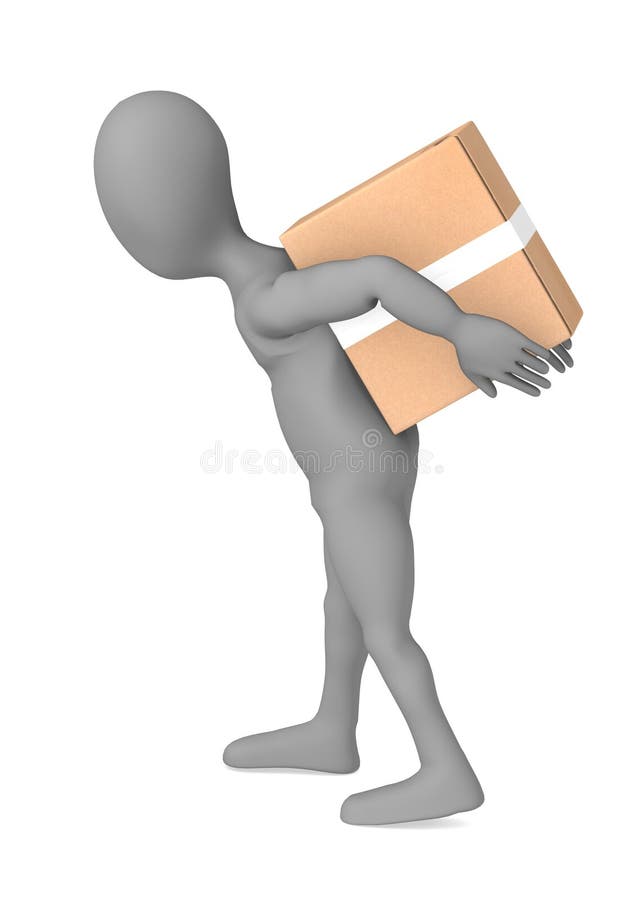 Cartoon Character with Package on Back2 Stock Illustration ...