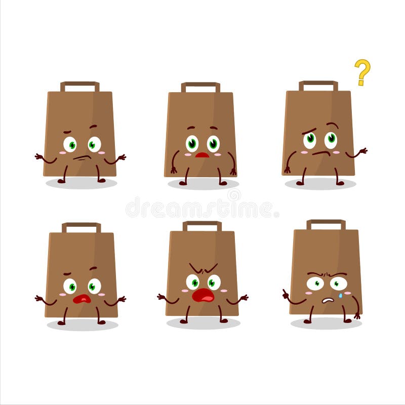 Cartoon Character of Papper Bag with What Expression Stock Vector ...